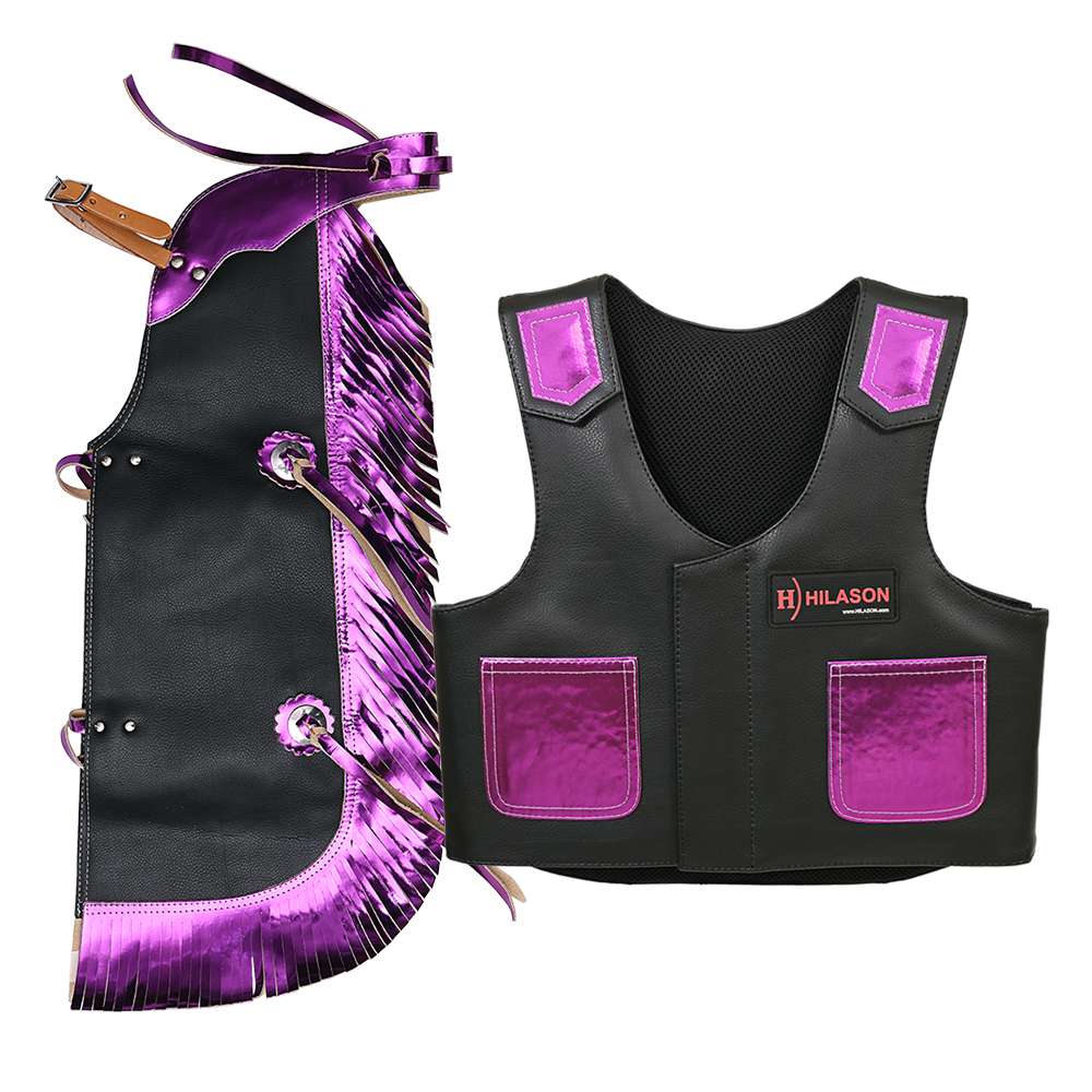 HILASON Kids Junior Youth Bull Riding Pro Rodeo Leather Protective Vest ...