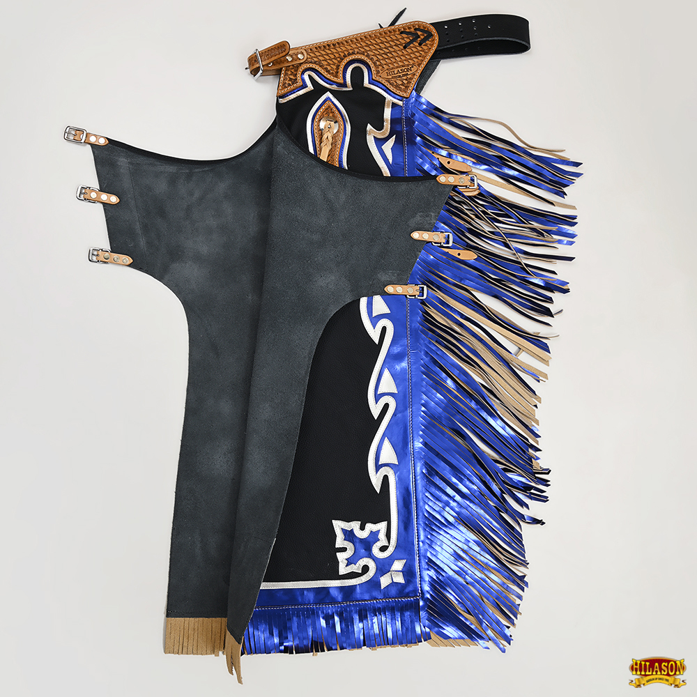 Ch900 HILASON Bull Riding Genuine Leather Rodeo Western Chaps Brown for ...