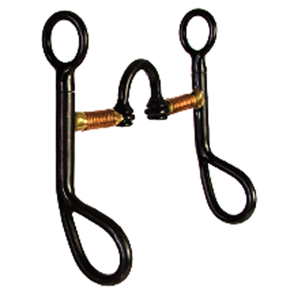 C-2930 HILASON WESTERN BLACK STEEL HORSE MOUTH BIT W/ 5" COPPER WRAPPED ...